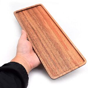 YUANQIAN Solid Acacia Wood Serving Trays Rectangular Wooden Serving Platters for Home Decor, Food, Vegetables, Fruit, Charcuterie, Appetizer Serving Tray, Cheese Board(1Pcak,11.8 X 4.7 inch)