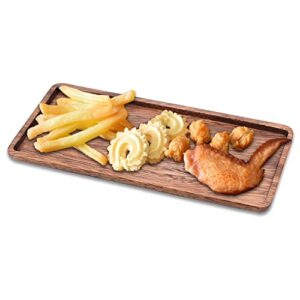 YUANQIAN Solid Acacia Wood Serving Trays Rectangular Wooden Serving Platters for Home Decor, Food, Vegetables, Fruit, Charcuterie, Appetizer Serving Tray, Cheese Board(1Pcak,11.8 X 4.7 inch)