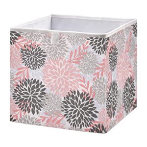 xigua dahlia flower rectangle storage bin large collapsible storage box canvas storage basket for home,office,books,nursery,kid's toys,closet