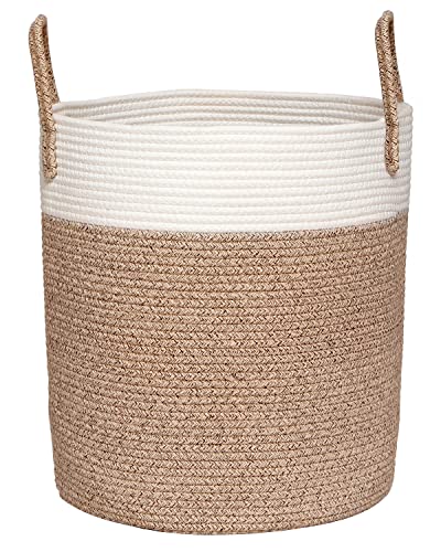 ZYER Cotton Rope Laundry Basket tall rope basket for Clothes 49L Storage Laundry Basket for Toy Cotton Rope Laundry Basket with Handles 35 * 40CM