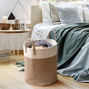 ZYER Cotton Rope Laundry Basket tall rope basket for Clothes 49L Storage Laundry Basket for Toy Cotton Rope Laundry Basket with Handles 35 * 40CM