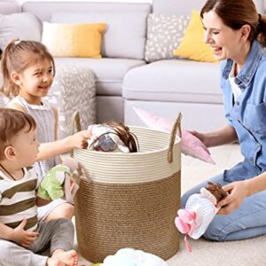 ZYER Cotton Rope Laundry Basket tall rope basket for Clothes 49L Storage Laundry Basket for Toy Cotton Rope Laundry Basket with Handles 35 * 40CM