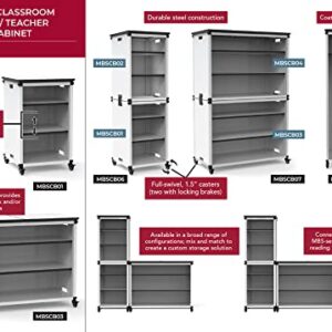 Offex Modular Classroom Storage Bookshelf/Teachers Cabinet - Wide Module with Casters and Tabletop