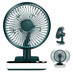 table fan desk fan, small oscillating fan & super quiet, desktop fan silent 180°rotated, small electric fan 5000mah rechargeable battery powered fan 4-11hs for home office bedroom