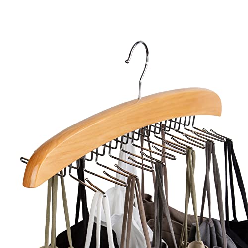 Corodo Closet Organizer, 24 Foldable Metal Hooks Clothes Organizer, Closet Organizers and Storage, Non-Slip Wooden Space Saving Hangers(1 Pack)