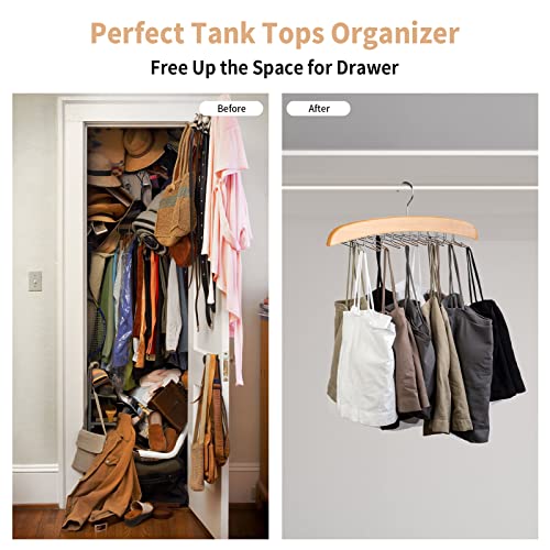 Corodo Closet Organizer, 24 Foldable Metal Hooks Clothes Organizer, Closet Organizers and Storage, Non-Slip Wooden Space Saving Hangers(1 Pack)