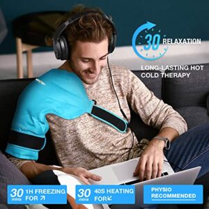 DUKUSEEK Ice Pack for Shoulder Rotator Cuff, Reusable Shoulder Ice Pack with Hot Cold Therapy for Injuries, XL, Flexible, Long Lasting Gel Ice Wrap for Pain Relief, Brusitis, Recovery After Surgery