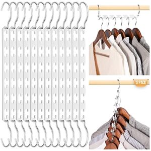 house day closet organizers and storage space saving hangers 12 pack stainless steel magic hangers upgraded sturdy multiple hangers in one space saver clothes hangers college dorm room essentials