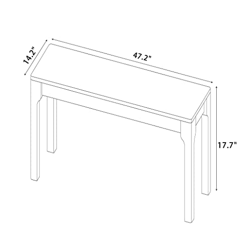 BALANBO Bed End Bench, Wood Bench, Living Room Entrance Bench, Bedroom Seat Dining Table Chair, Bedroom, Living Room, Kitchen Wooden Bench (White)…