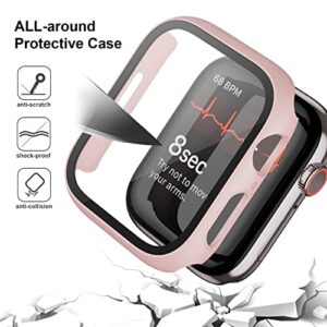 5 Pack Hard PC Case for Apple Watch 40mm SE(2nd Gen) Series 6 5 4 SE with Tempered Glass Screen Protector, Haojavo Ultra-Thin Scratch Resistant Bumper Protective Cover for iWatch 40mm Accessories