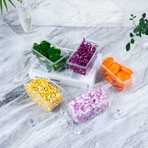 YOUBET Ice Chilled Condiment Server with 5 Removable Compartments-Ice Chilled Party Platter-Serving Tray Container-Plastic Storage Food Container Perfect for Wedding/Parties