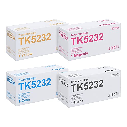 TK-5232 TK 5232 1T02R90US0 - SHEENGO Compatible Toner Cartridge Replacement for Kyocera TK5232 TK-5232K TK-5232C TK-5232M TK-5232Y for Ecosys M5521cdw P5021cdw P5021cdn M5521cdn Printer Tray (4 Pack)