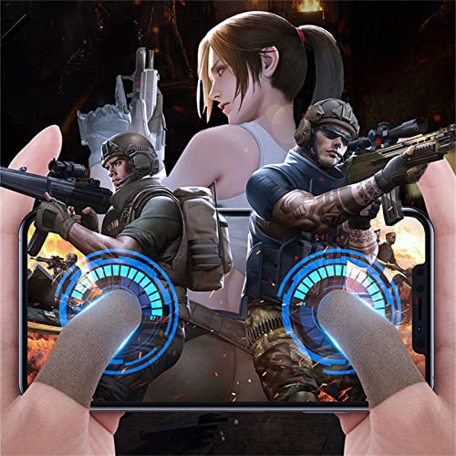 Finger Sleeves for Mobile Game, Anti-Sweat Extremely Thin Full Touch Screen Sensitive Finger Set (Pack of 6 Pairs, Gray), silver