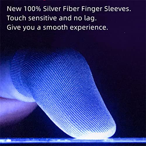 Finger Sleeves for Mobile Game, Anti-Sweat Extremely Thin Full Touch Screen Sensitive Finger Set (Pack of 6 Pairs, Gray), silver