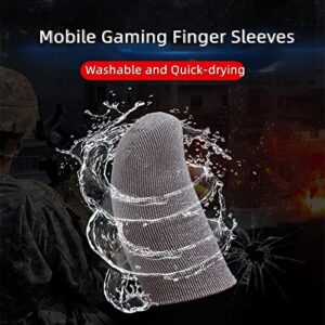 Finger Sleeves for Mobile Game, Anti-Sweat Extremely Thin Full Touch Screen Sensitive Finger Set (Pack of 6 Pairs, Gray), silver