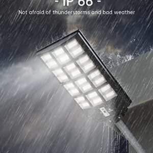 OKPRO Solar Street Lights Outdoor - 1200W Solar Parking Lot Lights, 7000K LED Solar Lights, Dusk to Dawn, Motion Sensor, Commercial Grade