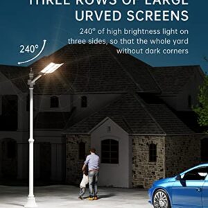 OKPRO Solar Street Lights Outdoor - 1200W Solar Parking Lot Lights, 7000K LED Solar Lights, Dusk to Dawn, Motion Sensor, Commercial Grade