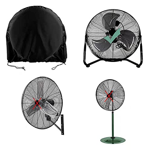 ZUYYON Outdoor Fan Cover, Waterproof And Dustproof Fan Cover For 18"&20" Industrial Floor Fan/Box Fan, Heavy Duty High Velocity Floor Fan Cover, Industrial Fan Cover(Black)