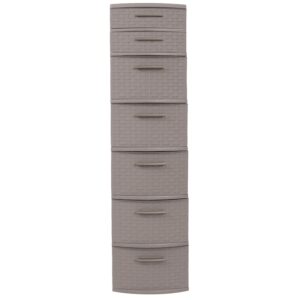 mq eclypse 7-drawer plastic storage unit, taupe