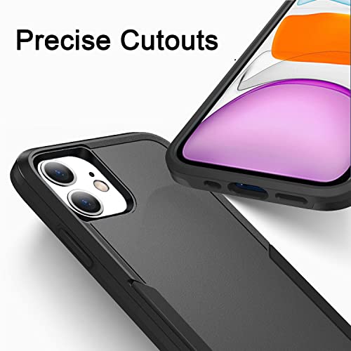 Hsefo Designed for iPhone 11 Case, Heavy Duty Protection Shockproof Dropproof Dustproof Anti-Scratch Phone Case Cover for iPhone 11 -Black