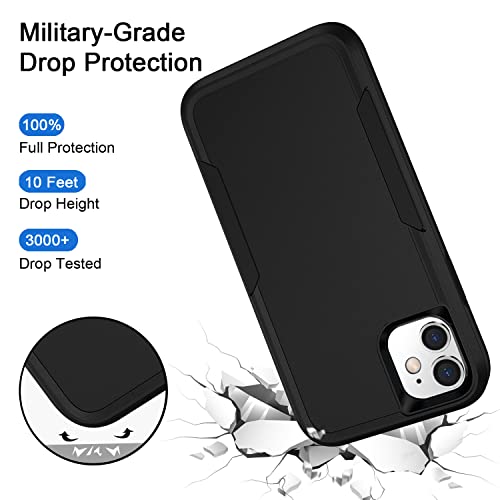 Hsefo Designed for iPhone 11 Case, Heavy Duty Protection Shockproof Dropproof Dustproof Anti-Scratch Phone Case Cover for iPhone 11 -Black