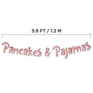 Pancakes & Pajamas Pink Glitter Banner – Slumber Party – Pajama Party – Girls Night In Decorations, Supplies, Favors and Gifts