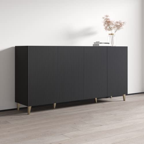 Pafos 4D 75'' Sideboard, Black