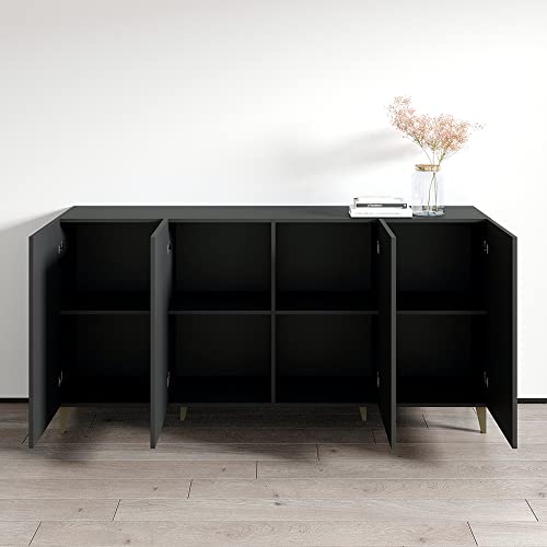 Pafos 4D 75'' Sideboard, Black