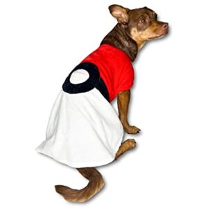 ComfyCamper Red and White Dog Costume - X Large Medium Small French Lab Retriever Pet Cosplay Halloween Costumes Ball (Medium, Cape)