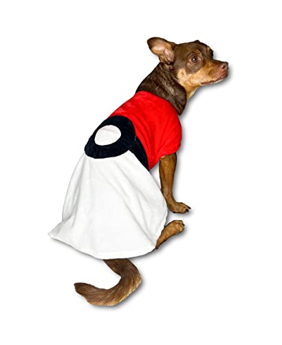 ComfyCamper Red and White Dog Costume - X Large Medium Small French Lab Retriever Pet Cosplay Halloween Costumes Ball (Medium, Cape)