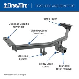 Draw-Tite 76583 Class 3 Trailer Hitch, 2 Inch Receiver, Black, Compatible with 2019-2022 Ford Ranger