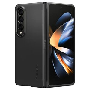 spigen air skin lightweight silicone case for samsung galaxy z fold 4 (2022) - black