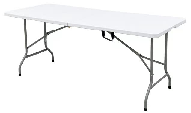 CaliGreen Tools Portable Utility Camping Folding Table, 6 Feet,White