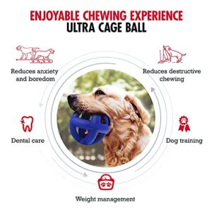 SuperChewy Tough Dog Cage Ball Toy | Lifetime Replacement Guarantee | Strong Natural Rubber | Great Dog Fetch Toy | Chew Toy for Dogs | Ultra Durable Chew Toy for Aggressive Chewers | For Large Breeds