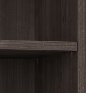 Bestar Logan 30W 5 Shelf Bookcase in Medium Gray Maple