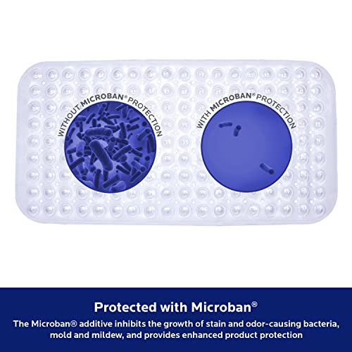 Kenney Microban Protected Bubble Bath Mat, 30.75" L x 15.25" W, Clear