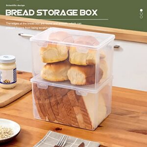 UPKOCH Clear Bread Container Case: Fresh Keeping Toast Box Transparent Buns Baguettes Storage Organizer Multi-function Refrigerator Pastry Cake Holder