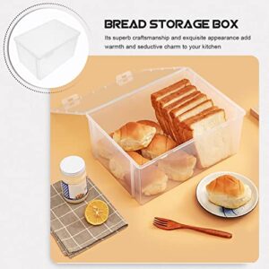 UPKOCH Clear Bread Container Case: Fresh Keeping Toast Box Transparent Buns Baguettes Storage Organizer Multi-function Refrigerator Pastry Cake Holder