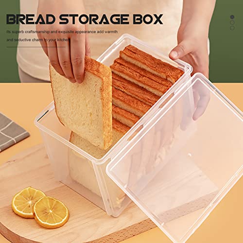 UPKOCH Clear Bread Container Case: Fresh Keeping Toast Box Transparent Buns Baguettes Storage Organizer Multi-function Refrigerator Pastry Cake Holder