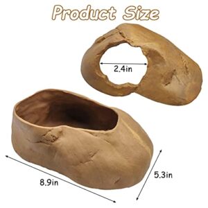 Hamiledyi Snake Hides and Caves, Resin Reptile Tank Accessories Large Humid Hide Leopard Gecko Corn Snake Shedding Egg-Laying Shelter