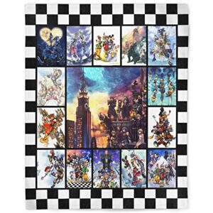 adriansantiag throw sherpa fleece blanket kingdom quilt hearts winter warm soft flannel bedding home decor room essentials, multicolor, 30x40in, 50x60in, 60x80in