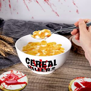 Nefelibata Cereal Killer Bowl and Spoon Set 23 oz Father's day Summer Man's Halloween Birthday Retirement Engraved Funny Gift Box Basket for Him Papa's Grandfather's Uncle's Friend's Present Set of 2