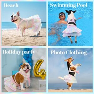 Dog Bikini Swimsuit, Cute Pet Bathing Dress for Puppy and Kitten, Breathable Dog Summer Skirt Sequins Beach Outfit, Cooling Princess Swimwear Sundress for Daily Wear Holiday Party Camping Take Photos