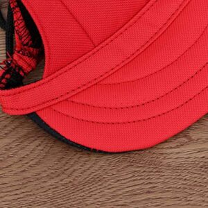 Ipetboom Dog Baseball Caps Dog Visor Hats Pet Outdoor Sports Hats with Ear Holes and Sun Protection Pet Baseball Caps with Adjustable Chin Strap Red M