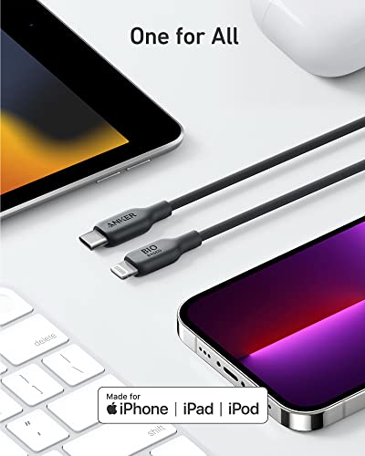 Anker USB-C to Lightning Cable, 541 Cable (Phantom Black, 6ft), MFi Certified, Bio-Based Fast Charging Cable for iPhone 14 14pro 14pro Max 13 13 Pro 12 11 X XS XR 8 Plus (Charger Not Included)