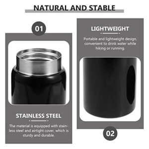 Luxshiny Travel Water Bottle Stainless Steel Vacuum Insulated Bottle: Portable Mini Thermal Bottle Cup Water Container for Home Office Outdoor Camping Black