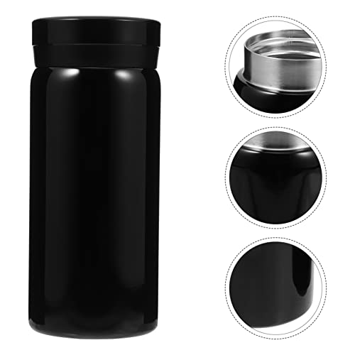 Luxshiny Travel Water Bottle Stainless Steel Vacuum Insulated Bottle: Portable Mini Thermal Bottle Cup Water Container for Home Office Outdoor Camping Black