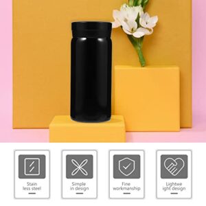 Luxshiny Travel Water Bottle Stainless Steel Vacuum Insulated Bottle: Portable Mini Thermal Bottle Cup Water Container for Home Office Outdoor Camping Black