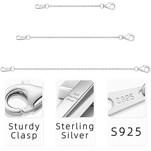 925 Sterling Silver Necklace Extender Sterling Silver Necklace Chain Extenders for Necklaces 2", 3", 4" Inches