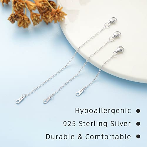 925 Sterling Silver Necklace Extender Sterling Silver Necklace Chain Extenders for Necklaces 2", 3", 4" Inches